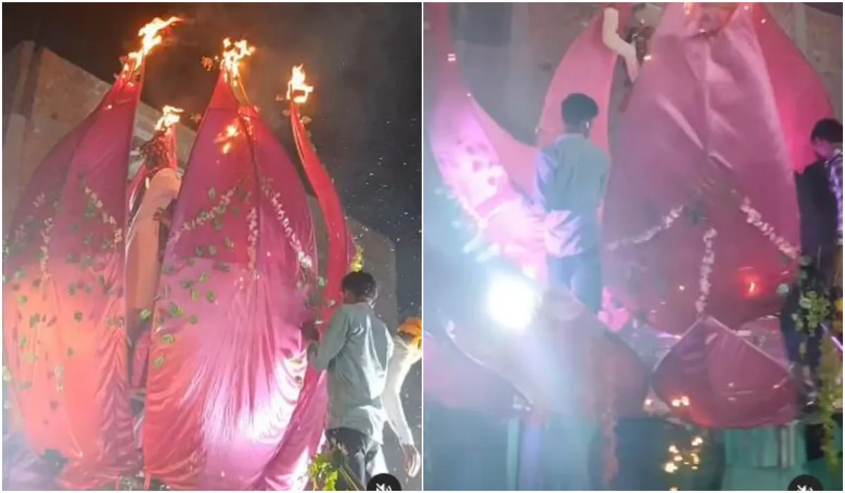 Viral News : कमल के फूल में आग लगने से शादी में मची अफरा तफरी, देखिये ...