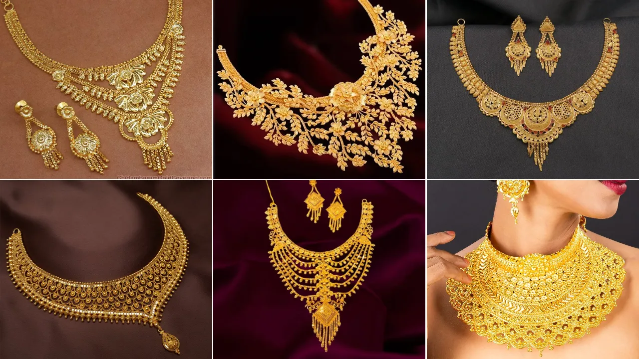 Latest Gold Necklace Designs: साड़ी के साथ पहन लें इस तरह के गोल्ड ...