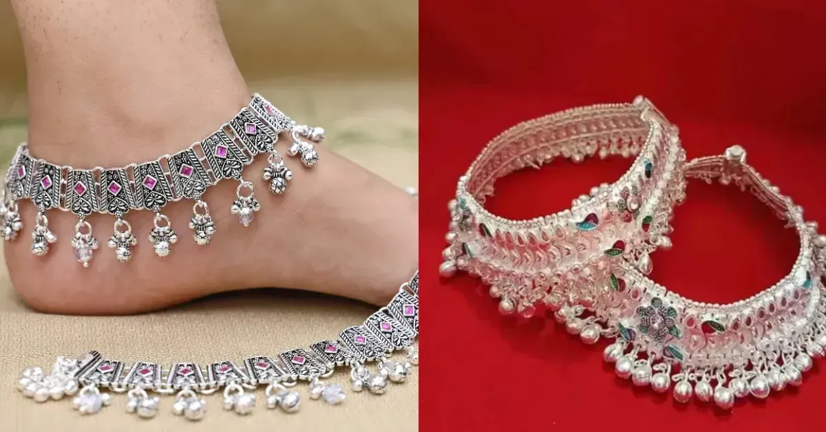 Best 5 Latest Silver Pajeb Design: न्यूली मैरिड वुमन के लिए सिम्पल ...